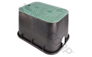 POOL360 | 25" x 20" x 12" Black Jumbo Valve Box with Green Lid