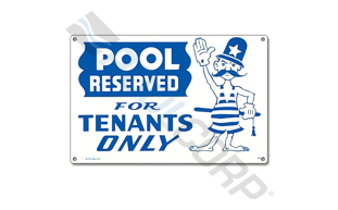 POOL360 | 18" x 12" Pool Reserved Tenants Sign