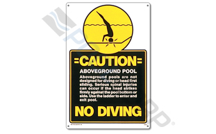 POOL360 | 12" x 18" No Diving Above Ground Pool Sign