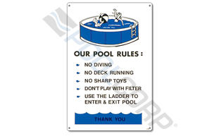 POOL360 | 12" x 18" Our Pool Rules Sign