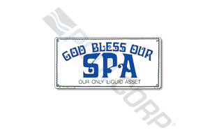 POOL360 | 12" x 6" God Bless Our Spa Sign