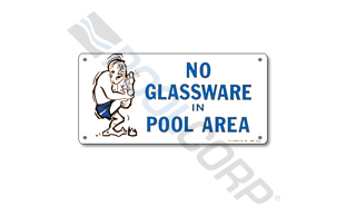 POOL360 | 12" x 6" No Glassware in Pool Area Sign