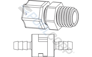 POOL360 | Clear O3 1/4" MPT In-Line Check Valve