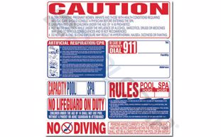 POOL360 | 8-In-1 California Commercial Pool / Spa Safety Sign