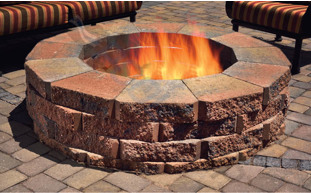 POOL360 | PHOENIX PAVERS SLATE ROUND FIRE PIT KIT