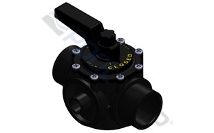 POOL360 | 2-Way Diverter Valve Slip 1.5" I.D. 2"O.D.
