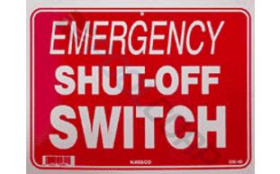 POOL360 | 12" x 9" Horizontal EMERGENCY SHUT-OFF SWITCH Sign