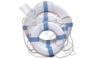 POOL360 | 24" White/Blue Decorative Ring Buoy