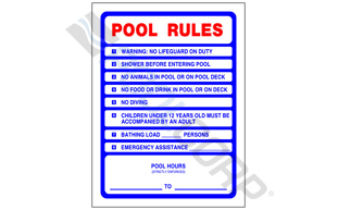 POOL360 | 18" x 24" Vertical POOL RULES Sign