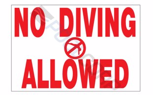 POOL360 | 12" x 18" Horizontal NO DIVING ALLOWED Sign