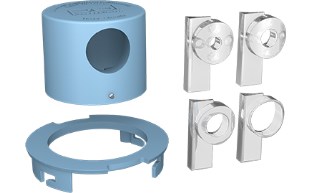 POOL360 | Nozzle Cap with Retainer Ring and Nozzle Adapters Light Blue
