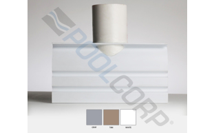 POOL360 | 2" Gray Square Deck Drain Bottom Drainout Fitting