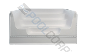 POOL360 | 42" x 8' White Thermoplastic Straight Twin Seat/Step