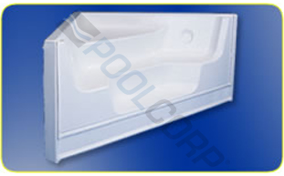 POOL360 | 42" x 6" White Thermoplastic 90 Degree Cantilever Twin Seat ...