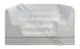 POOL360 | 48" x 8' White Thermoplastic Straight Twin Seat/Step