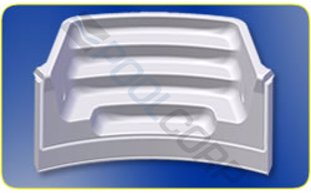 POOL360 | 42" x 8' White 4-Tread Thermoplastic Cantilever Radius Twin Seat/Step