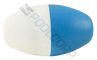 POOL360 | 5'' x 9'' Blue White Polyethylene Oval Float for 3/4'' Rope