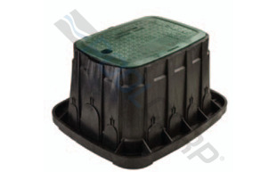 POOL360 | Standard Valve Box with Black Body and Green Lid
