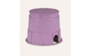 POOL360 | 10" Purple Round Valve Box Body and Overlapping Lid