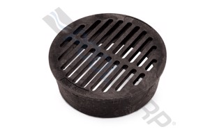POOL360 | 6" Black Plastic Round Flat Drain Grate