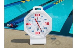 POOL360 | 15" White/White Face Portable Pace Clock W/ Battery