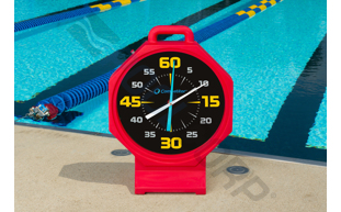 POOL360 | 15" RED/BLACK FACE PORTABLE PACE CLOCK W/ BATTERY