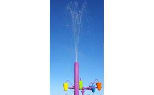 POOL360 | Purple Water Pillar with Stainless Steel Footing