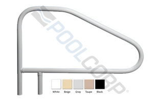POOL360 | 48" Taupe Cross Braced Return to Deck 4-Bend Handrail