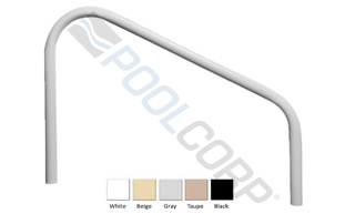 POOL360 | 30" White 2-Bend Deck Mount Handrail Pair
