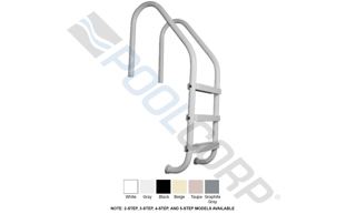 POOL360 | 24" x 53" Gray 3-Step Residential Ladder