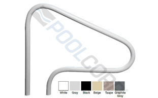 POOL360 | 48" x 32" Beige Figure-4 3-Bend Return to Deck Handrail