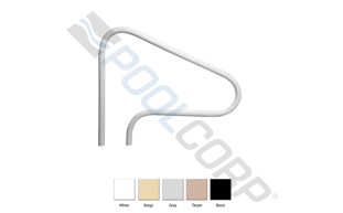 POOL360 | 32" Classic Gray Return to Deck Figure-4 3-Bend Handrail