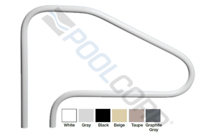 POOL360 | 48" x 32" Gray 4-Bend Return-to-Deck Bend Above Water Handrail