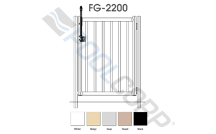 POOL360 | 48" x 36" 2200 Series Beige Self Closing Gate with Standard Latch