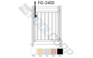 POOL360 | 48" x 36" 2400 Series Beige Self Closing Gate with Standard Latch