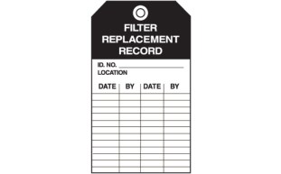 POOL360 | 5.25" x 2.63" FILTER REPLACEMENT RECORD Tag 25 per pack