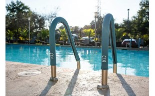 POOL360 | 6’ Long, 1.9” Dia/6.0” Circ Aqua Teal Safety Grip Handrail Cover