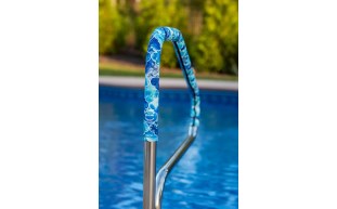 POOL360 | 7’ Ft Long, 1.9” Dia/6.0” Cir Blue Lagoon Safety Grip Handrail Cover