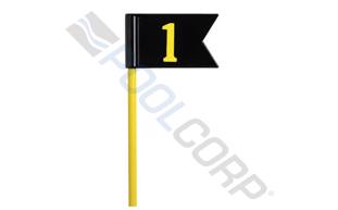 POOL360 | Numbered Practice Green Pennant White Head Green Rod with Base Plain