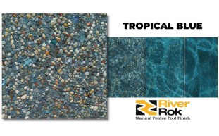 POOL360 | River Rok 80 lbs Natural Pebble Pool Finish Tropical Blue
