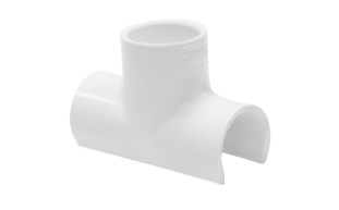 POOL360 | 1" White SCH40 PVC Snap-On Saddle Tee IPS O.D x Socket