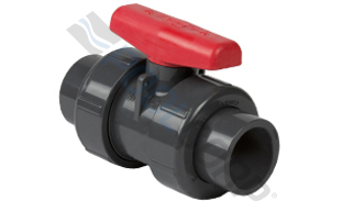 POOL360 | 2-1/2" Socket Black PVC True Union Ball Valve with EPDM O-Rings