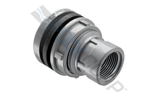 POOL360 | 2" SCH80 PVC Tank Adapter with Neoprene Gasket Socket x Fipt