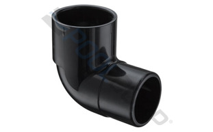 POOL360 | 2" Black SCH40 PVC 90 Degree Street Elbow Spigot x Socket