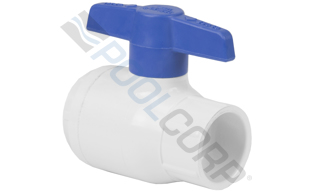 POOL360 | 2.5" White PVC Utility Ball Valve with Socket Ends and EPDM O-Ring Seal