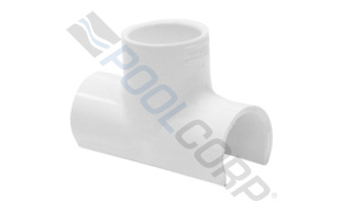 POOL360 | 2" x 2" White SCH40 PVC Snap-On Saddle Tee IPS O.D x Socket