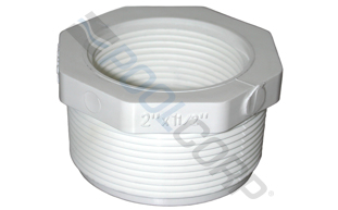 POOL360 | 2" x 1-1/2" White SCH40 PVC Flush Style Reducer Bushing MIPT ...