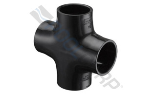 POOL360 | 2" Black SCH40 PVC Cross Socket