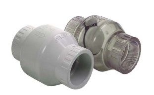 POOL360 | 4" Socket Clear PVC Utility Swing Check Valve EPDM