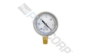 POOL360 | 2.5" Bottom Mount Liquid Filled Vac Gauge